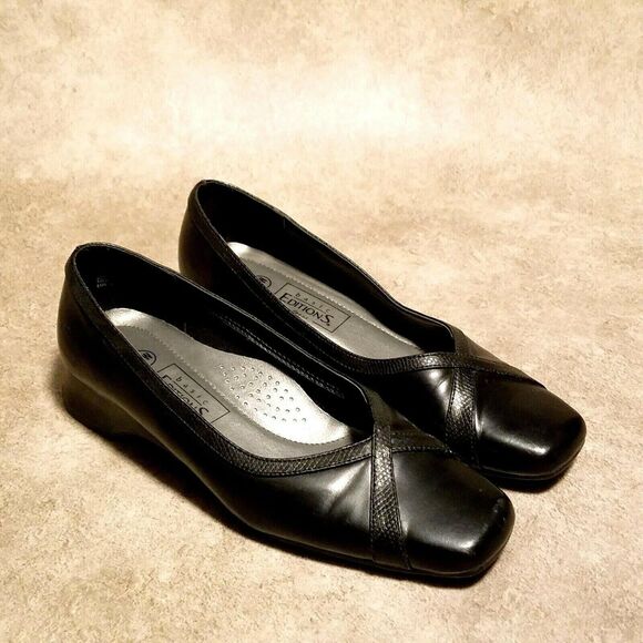 Basic Editions | Shoes | Basic Editions Womens Sz 65 W Black Leather ...